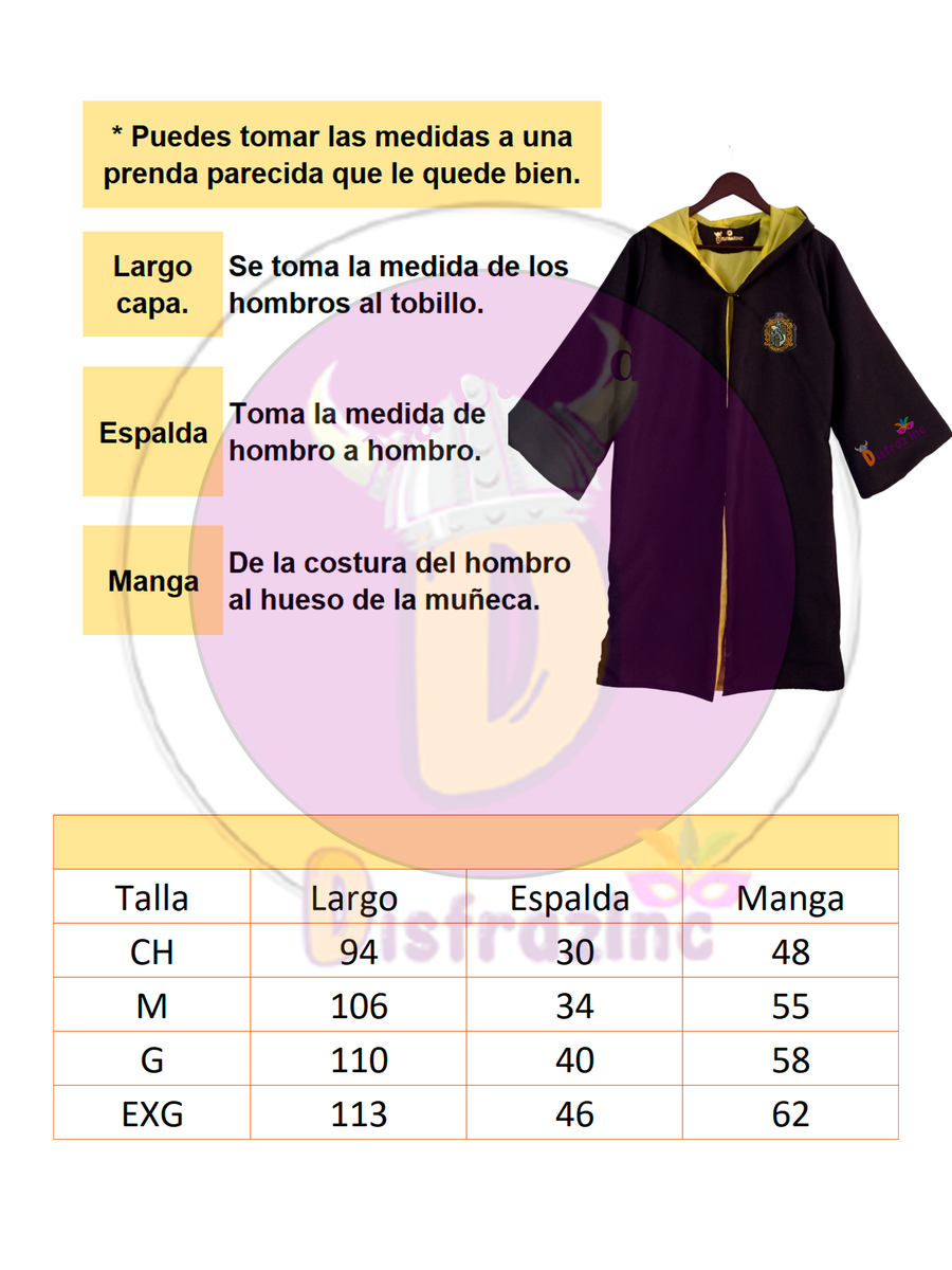 Disfraz Mago Hogwarts Capa Hogwarts Hufflepuff Cosplay Mago – DisfrazInc